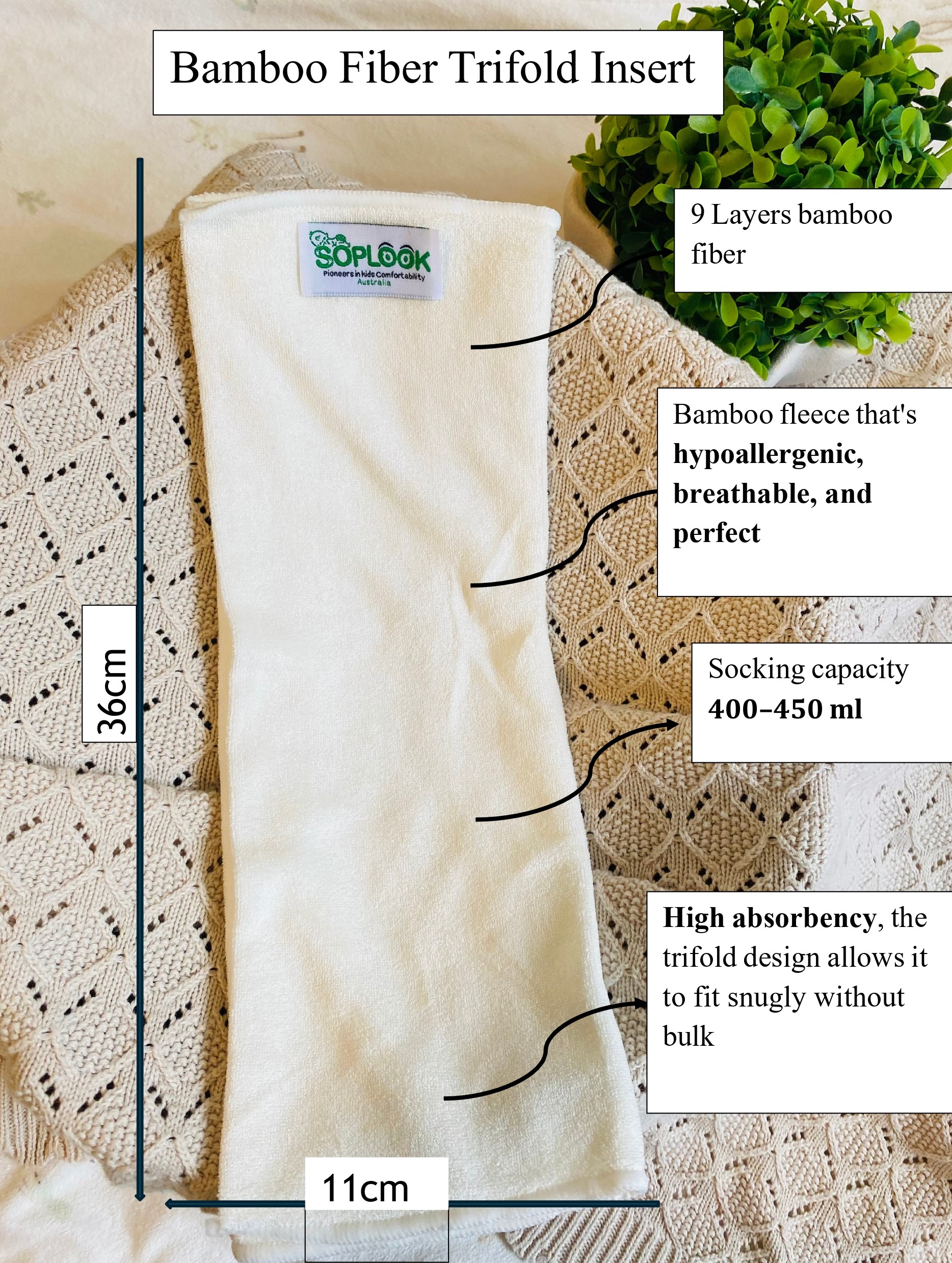 Bamboo Fiber Trifold Insert – Soplook Australia